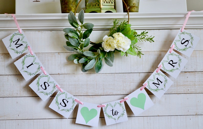 Miss to Mrs Greenery Bridal Shower Decor Boho Chic Bridal | Etsy