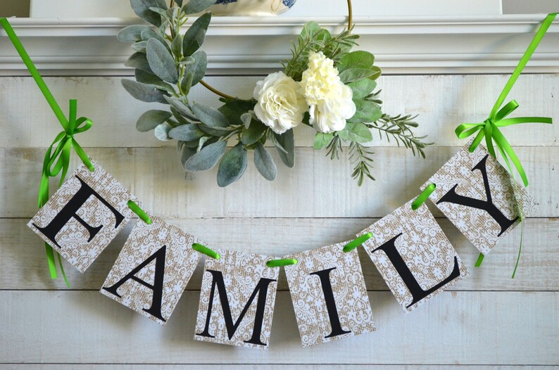 Family Banner Lace Burlap Print Banner Family Photo Prop - Etsy