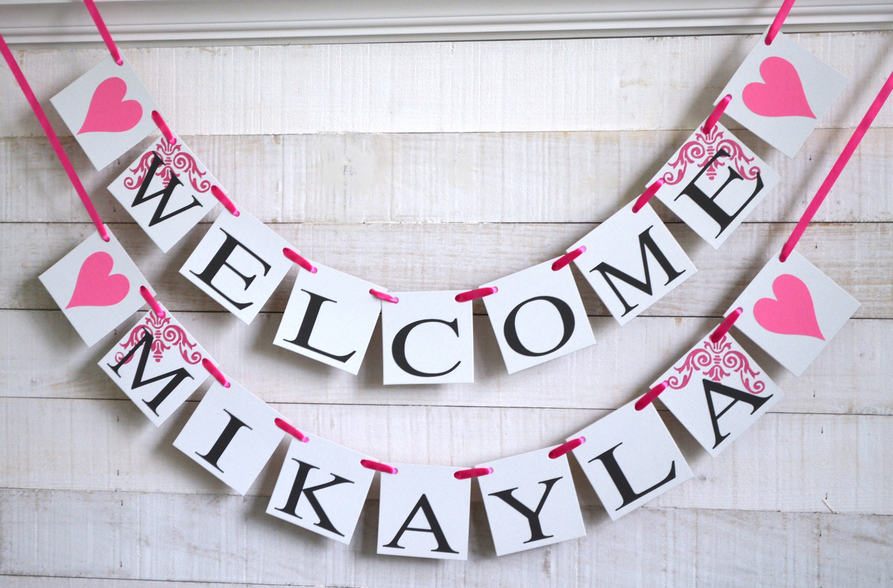 Welcome Baby Banner Baby Name Banner Welcome Baby Sign | Etsy