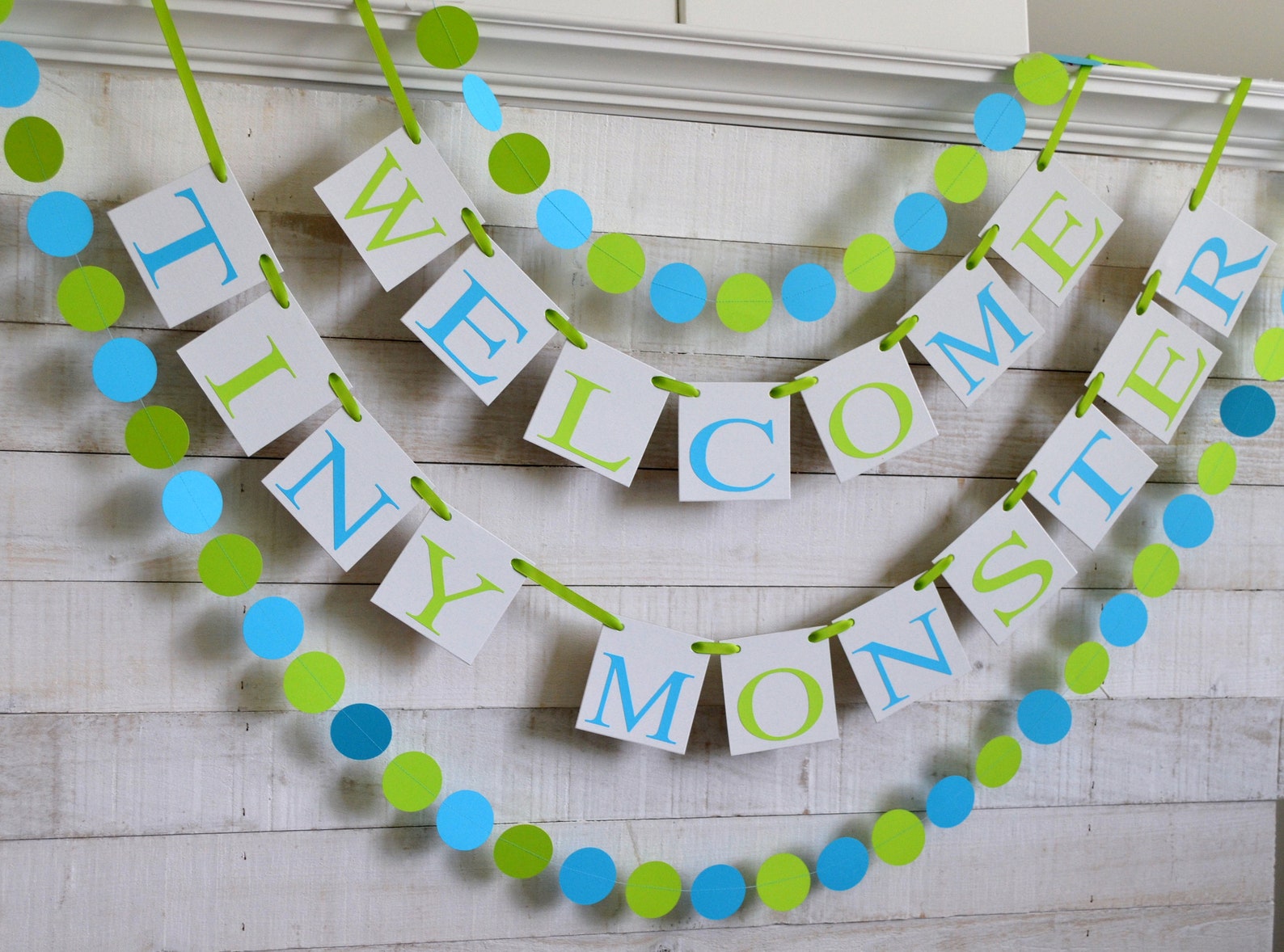 Welcome Tiny Monster Banner Monster Baby Shower Tiny Monster | Etsy