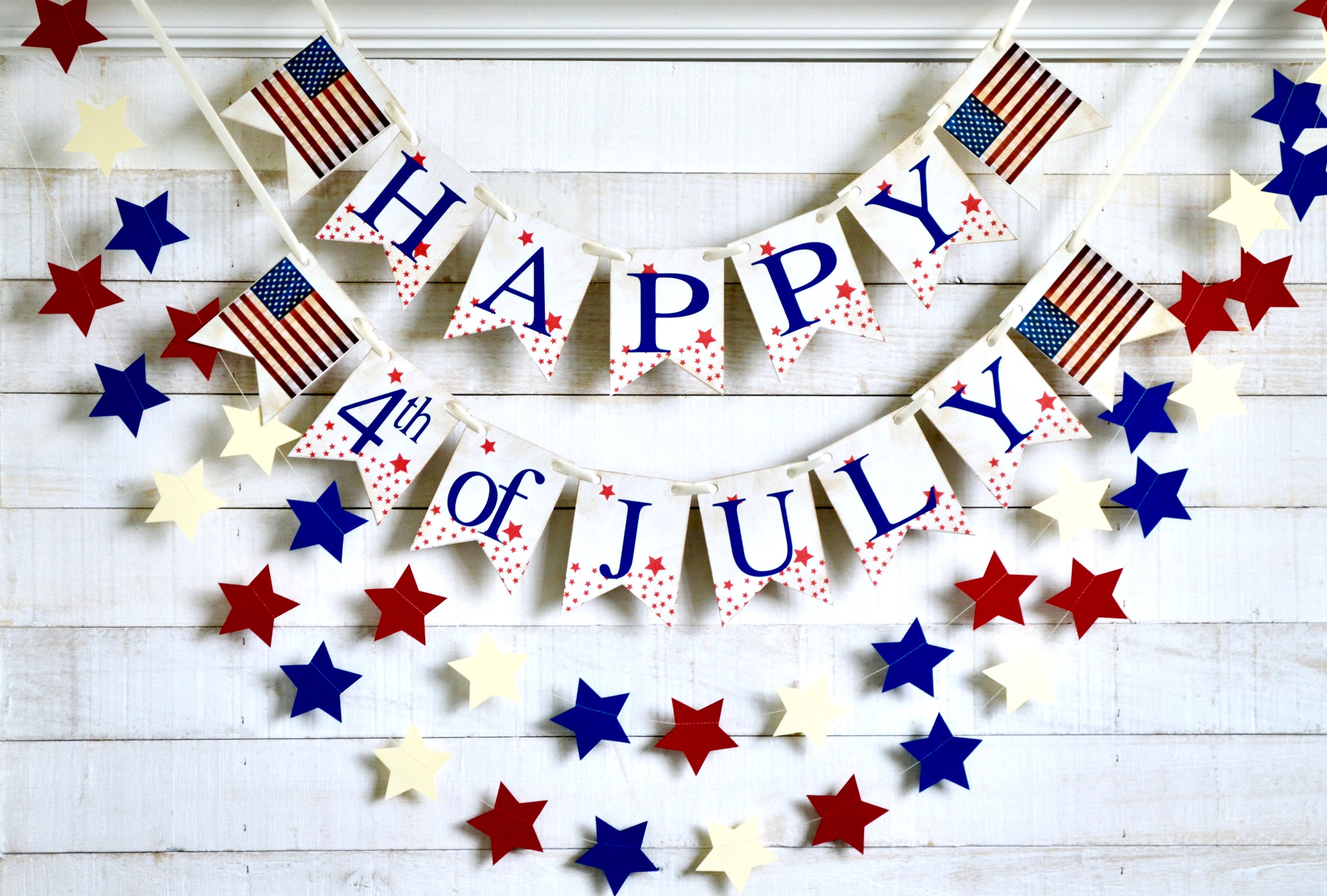 Happy 4th of July Banner 4th of July Decor Patriotic Decor | Etsy
