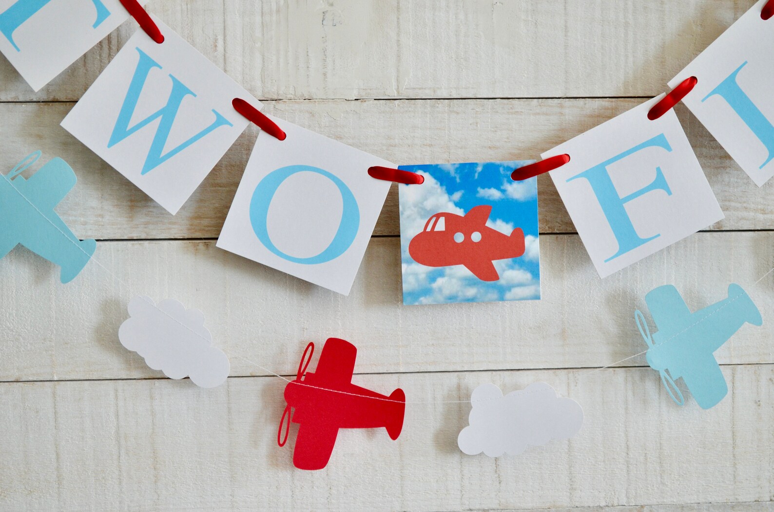 TWO Fly 2nd Birthday Decoration Boys Birthday Airplane 2nd | Etsy
