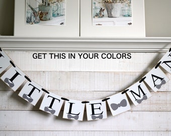 Little Man Baby Shower Decorations, Little Man Banner, Bow Tie Baby ...