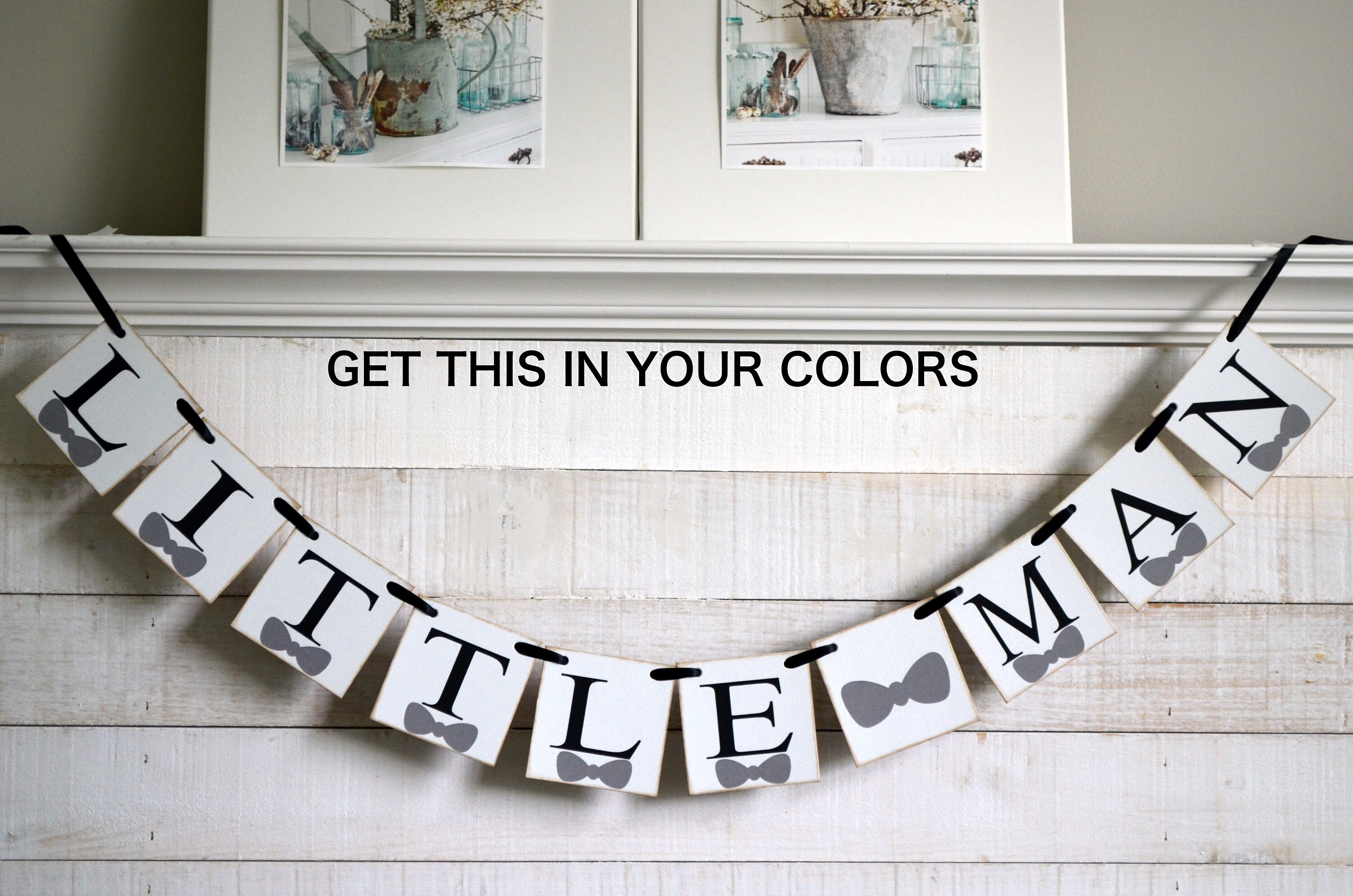 Little Man Banner Bow Tie Banner Little Man Baby Shower - Etsy