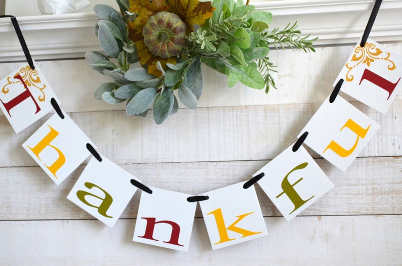Thankful Banner Thanksgiving Banners Give Thanks - Etsy
