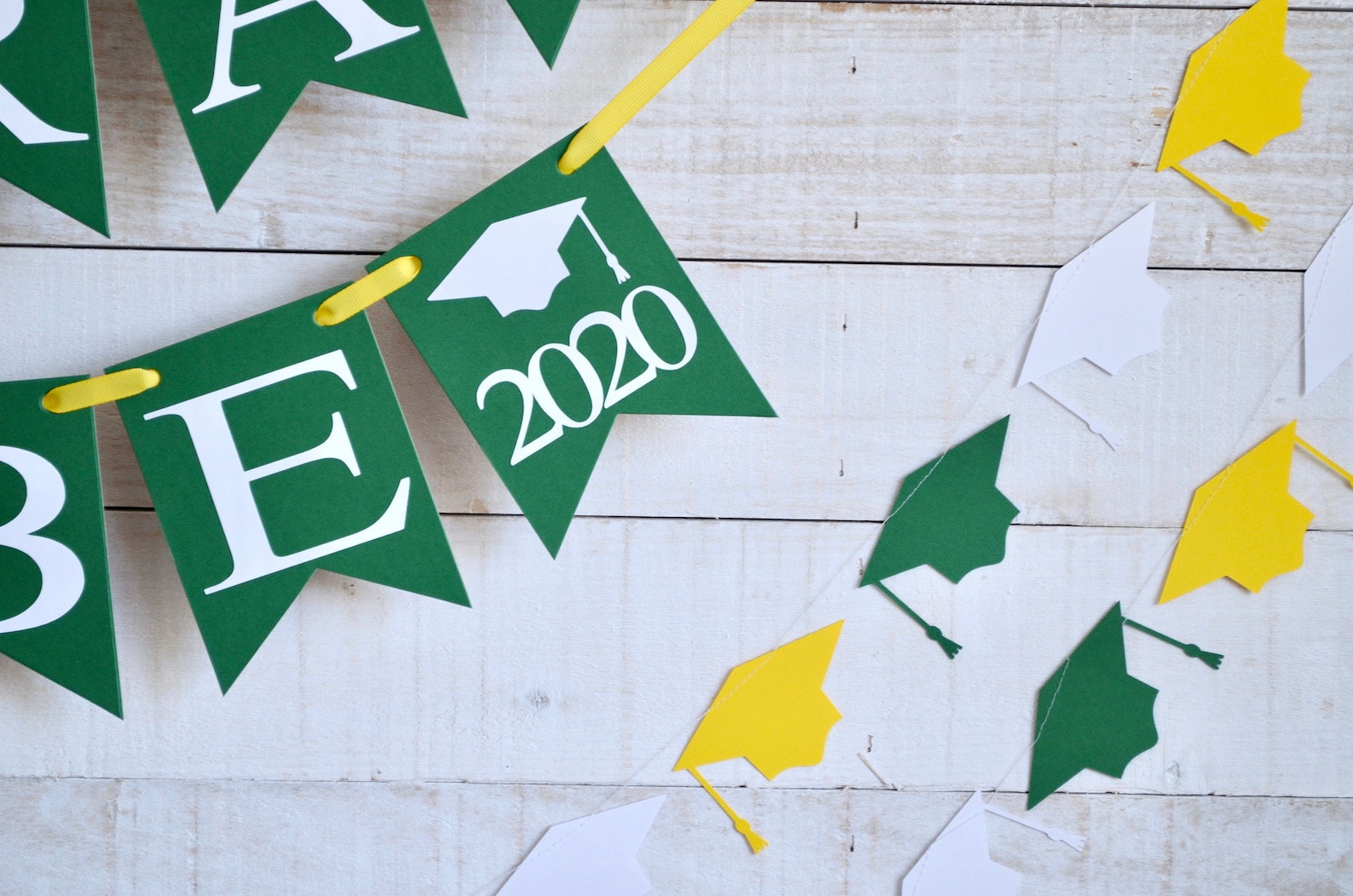 Green and Yellow High School Graduation Banner Congrats - Etsy