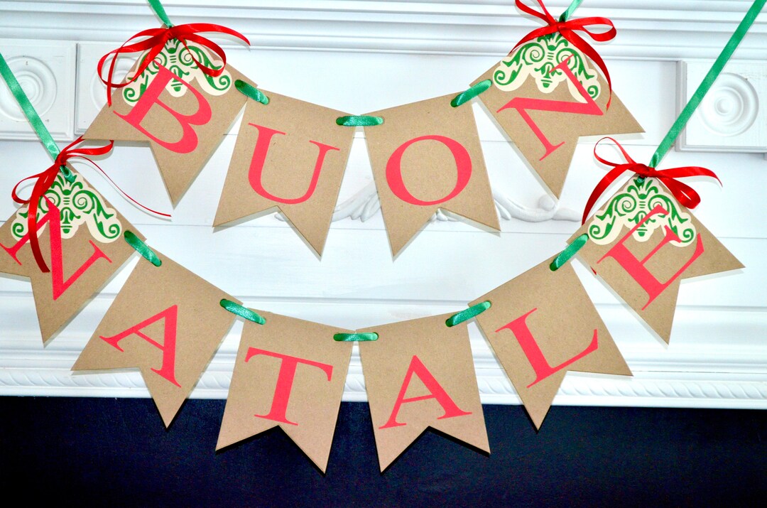 Rustic Buon Natale Banner: Italian Christmas Photo Backdrop - Etsy