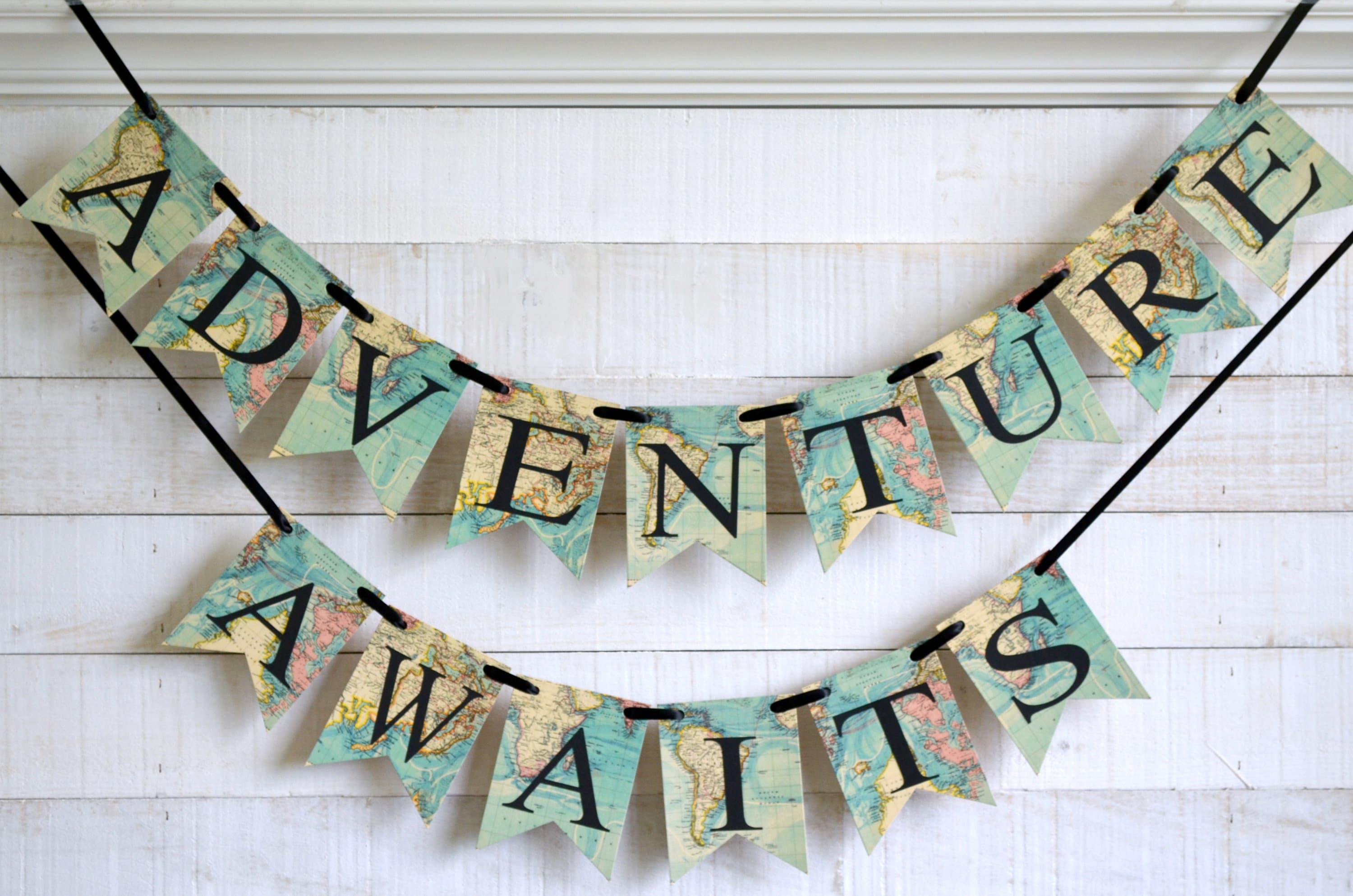 Adventure Awaits Banner Travel Theme Graduation Banner Baby - Etsy Canada