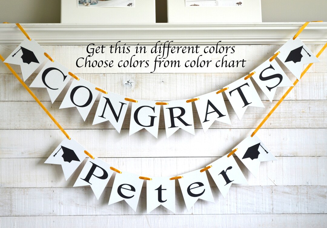 Custom Congrats Graduation Banner: Personalized Celebration Sign - Etsy
