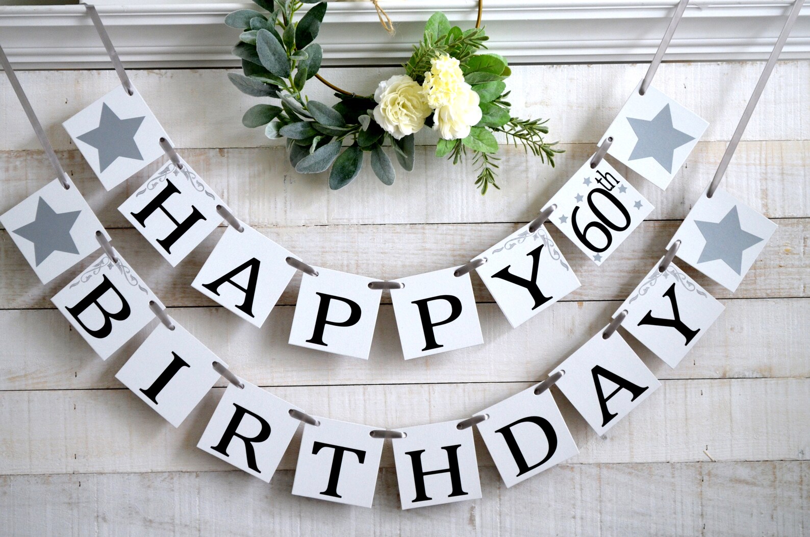Happy 60th Birthday Banner 60th Birthday Decorations 70th - Etsy