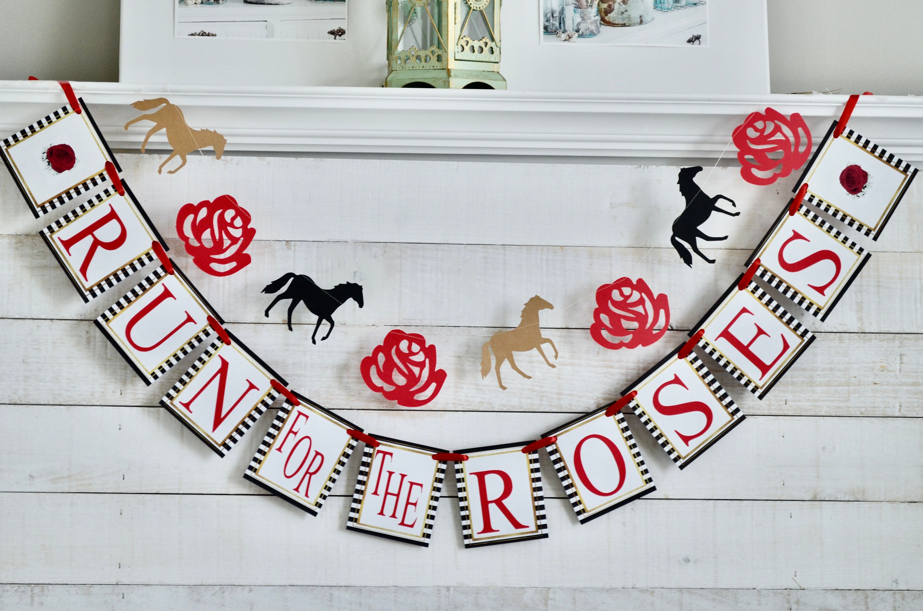 Run for the Roses Banner Kentucky Derby Decorations Kentucky - Etsy