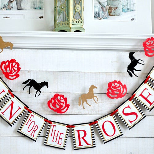 Run for the Roses Banner Kentucky Derby Decorations Kentucky - Etsy