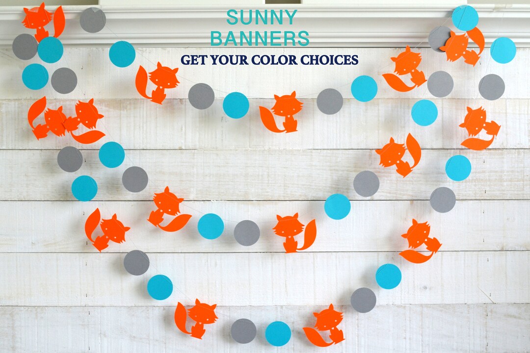 Fox Garland, Woodland Theme Fox Banner, Wild One Birthday Party, Fox ...