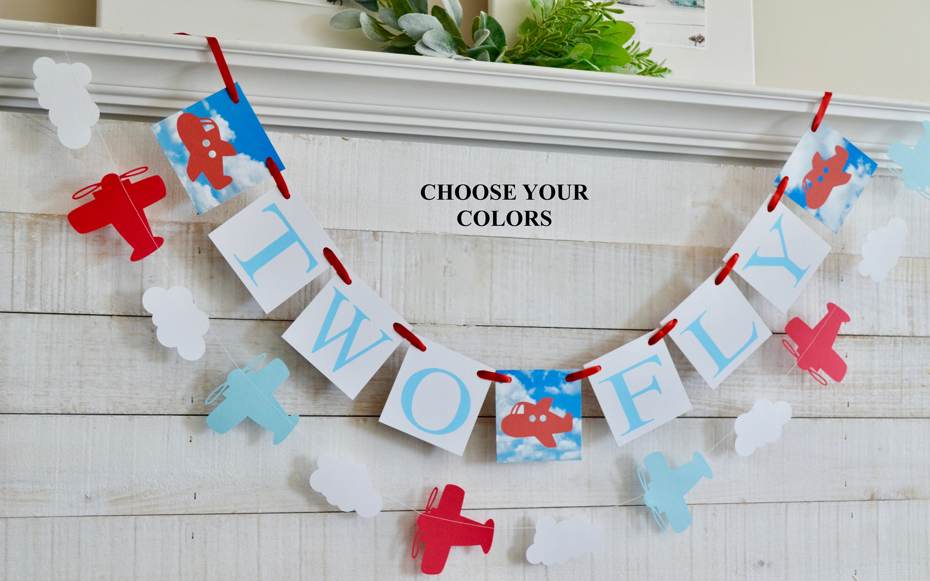 TWO Fly 2nd Birthday Decoration Boys Birthday Airplane 2nd - Etsy