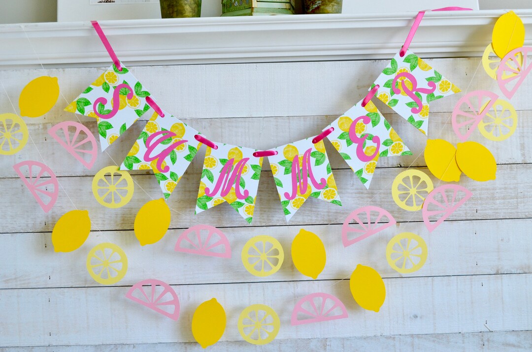 Lemonade Party Banner: Pink & Yellow Summer Decorations - Etsy