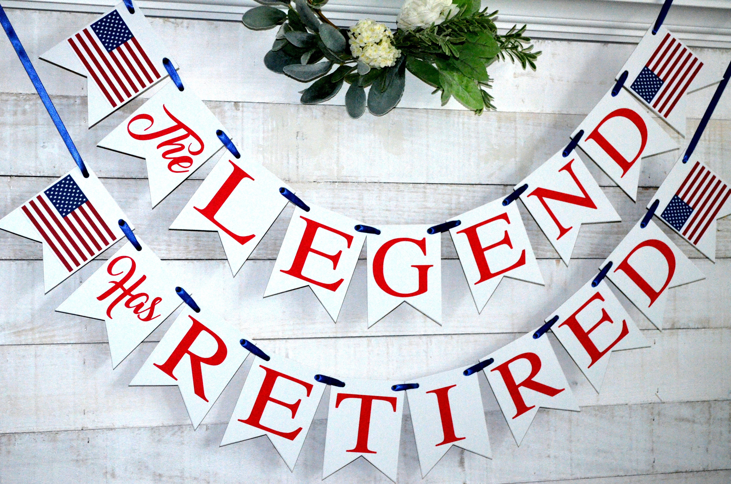 The Legend Has Retired Banner Military Retirement Patriotic - Etsy