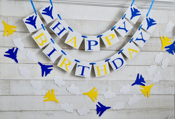 Blue Angels Birthday Banner, Happy Birthday, Blue Military Birthday ...