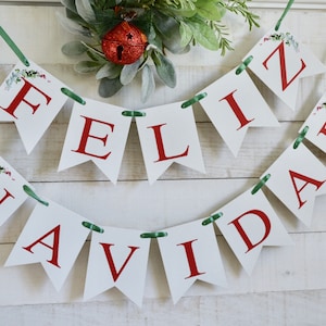 Feliz Navidad Banner, Christmas Banner, Spanish Christmas Decoration ...