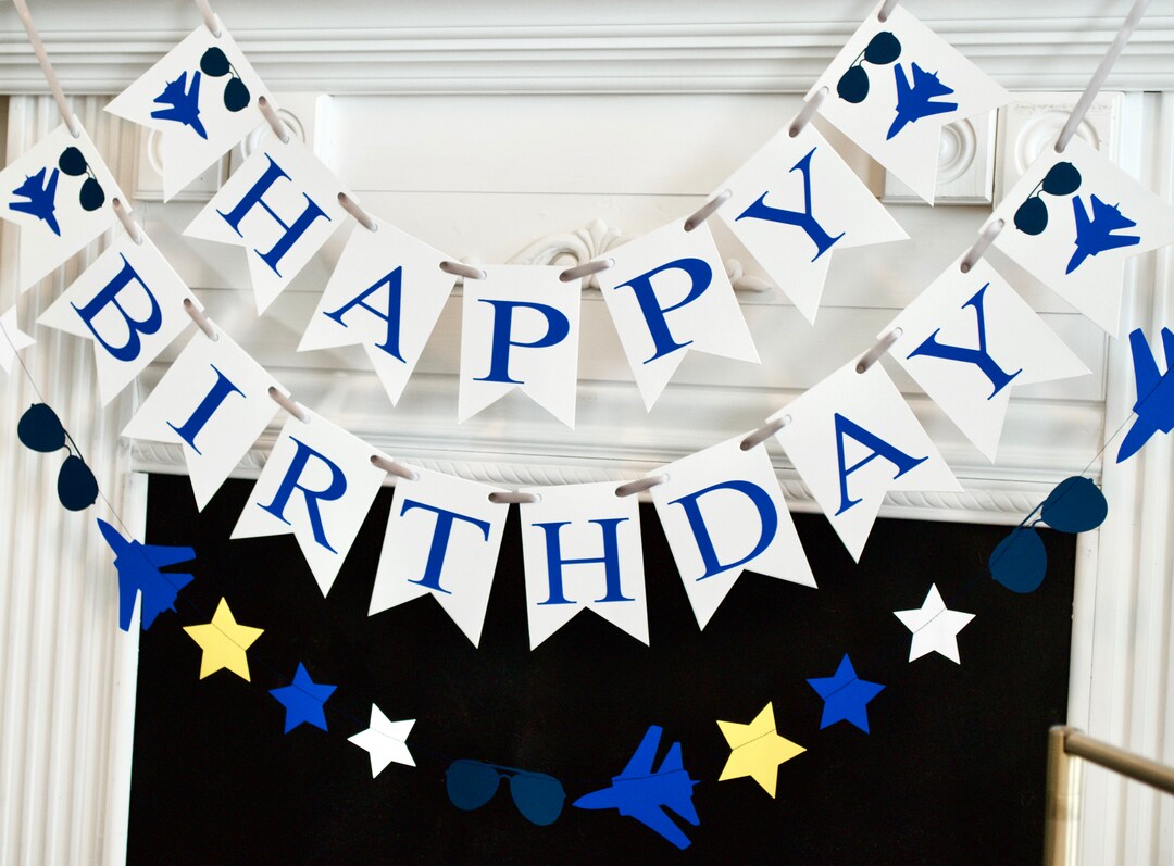 Blue Angels Birthday Banner: Jet Airplane Party Decorations - Etsy