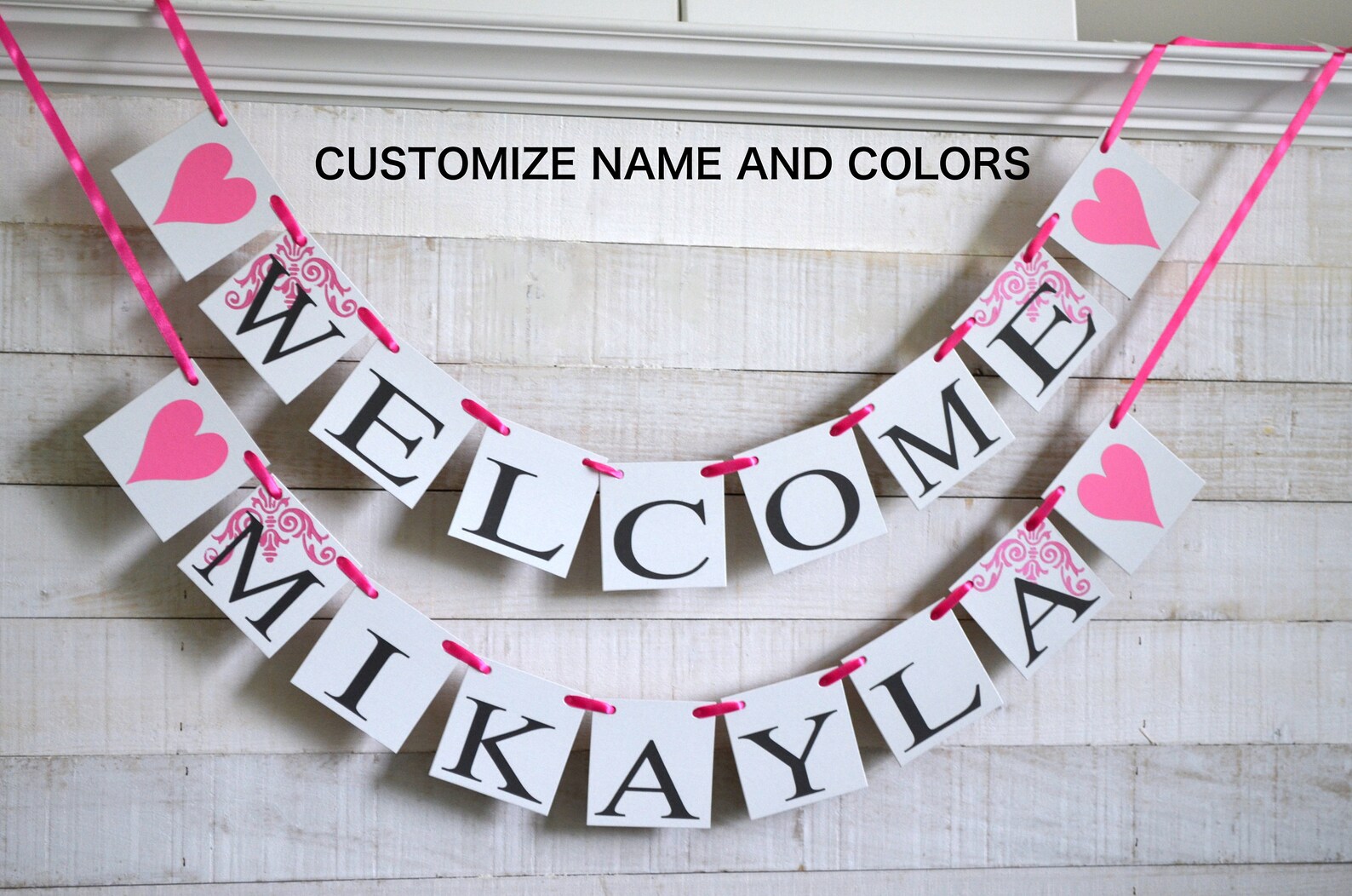 Welcome Baby Banner Baby Name Banner Welcome Baby Sign | Etsy