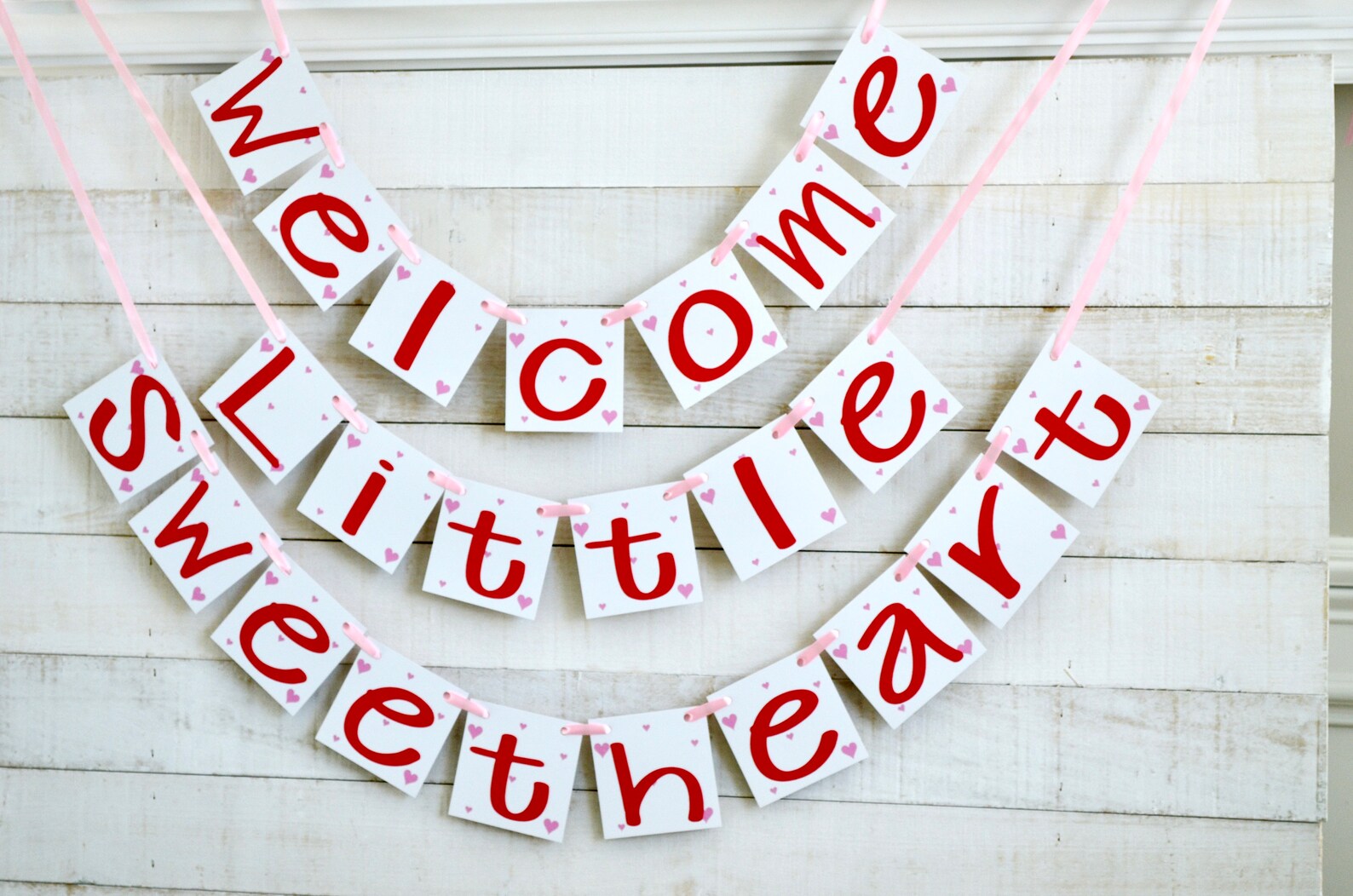 Welcome Little Sweetheart Banner: Valentine's Baby Shower Decor - Etsy