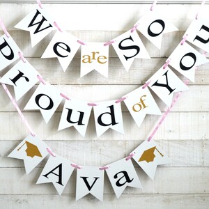 Graduation Banner, Pink Graduation Decorations, Custom Color Graduation ...