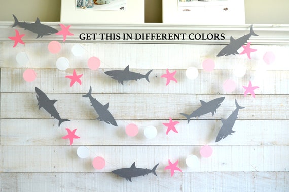 Shark garland, shark banner, shark decorations, sharky doo doo doo ...