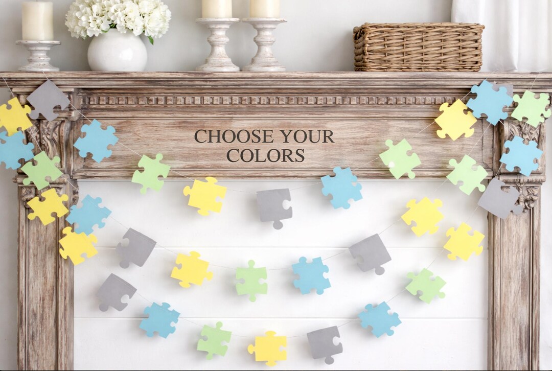 Adoption Party Decorations Puzzle Banner, “choose Your Colors” Puzzle ...