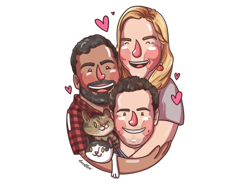 Digital Custom Illustration Portrait Custom Family Portrait - Etsy