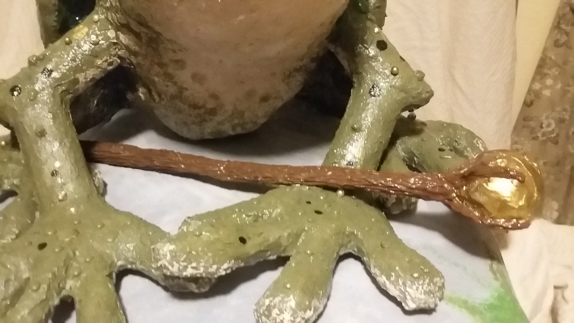 Frog Sculpture Paper Mache Frog Fantasy Frog Art Storybook - Etsy