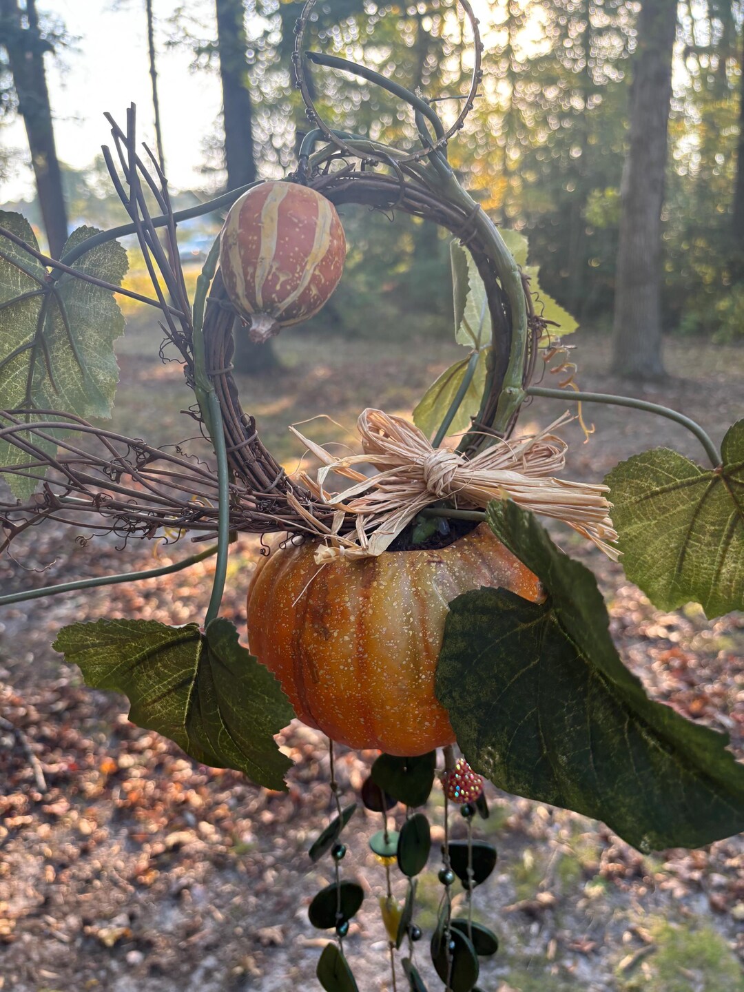 Upcycled Repurposed Fall Suncatcher Windchime Pumpkin - Etsy