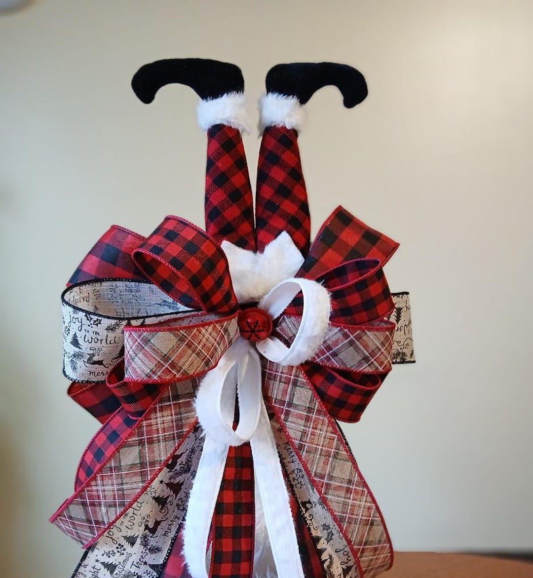 Christmas Tree Topper, Elf Tree Topper Centerpiece, Farmhouse Decore ...