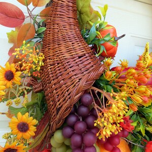 Fall Wreath, Autumn Wreath, Cornucopia Wreath, Thanksgiving Wreath ...