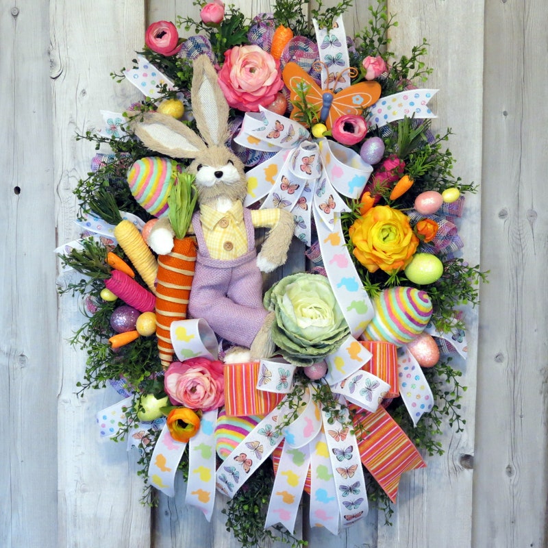 Rabbit Wreath - Etsy