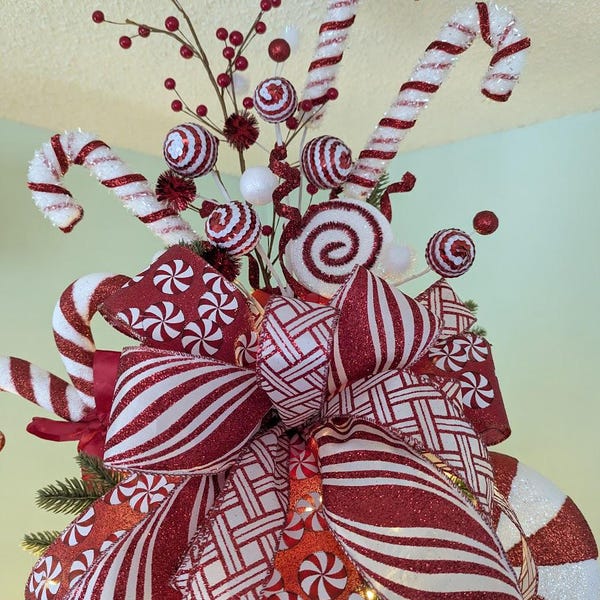 Candy Cane Tree Topper - Etsy