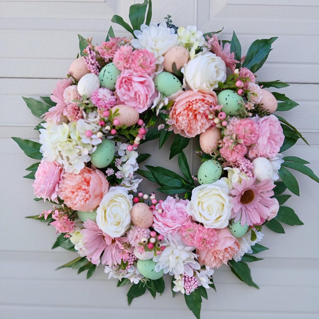 Spring Wreath, Easter Wreath, Egg Wreath, Wreath With Eggs, Rose Wreath ...