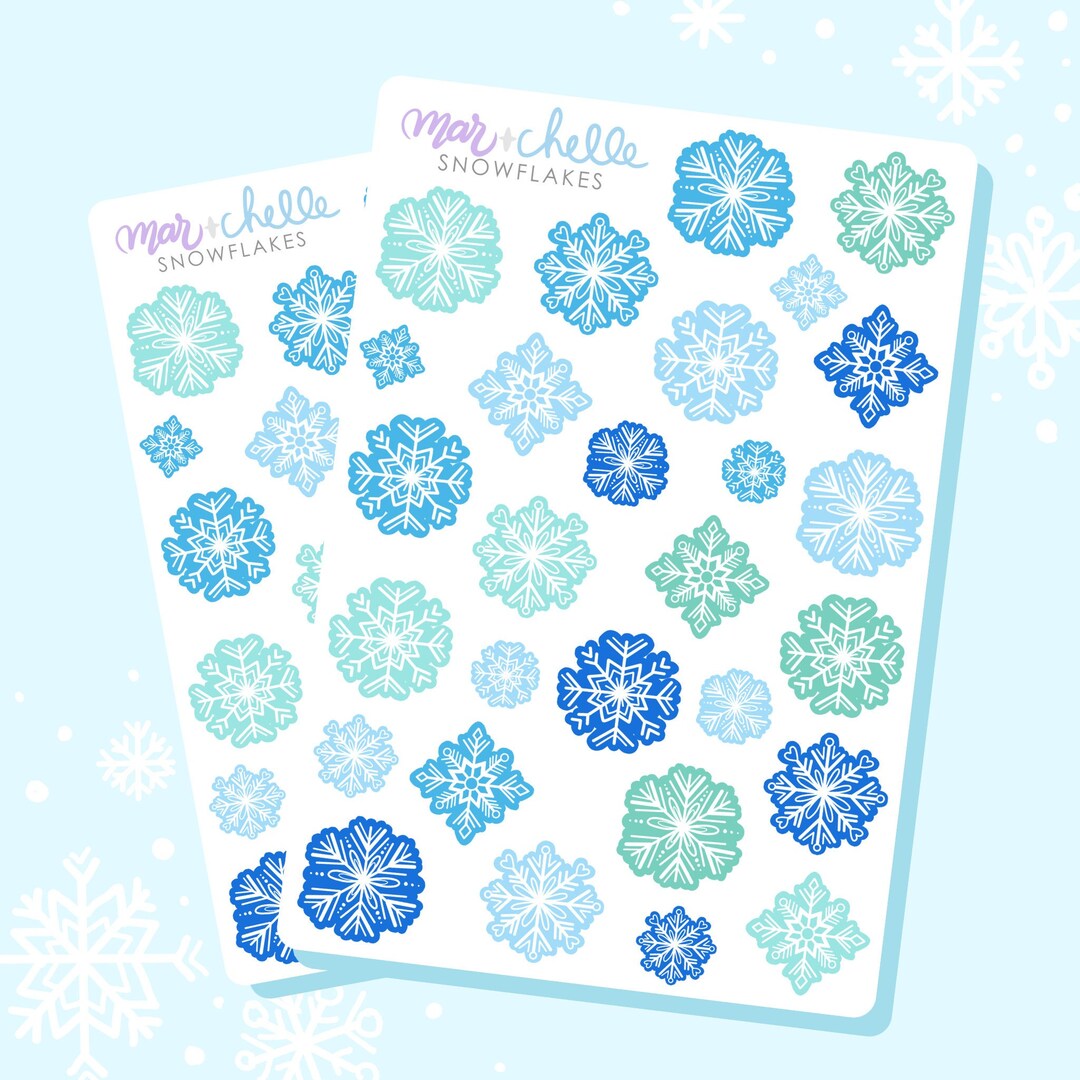 Snowflakes Sticker Sheet 2 per Pack - Etsy
