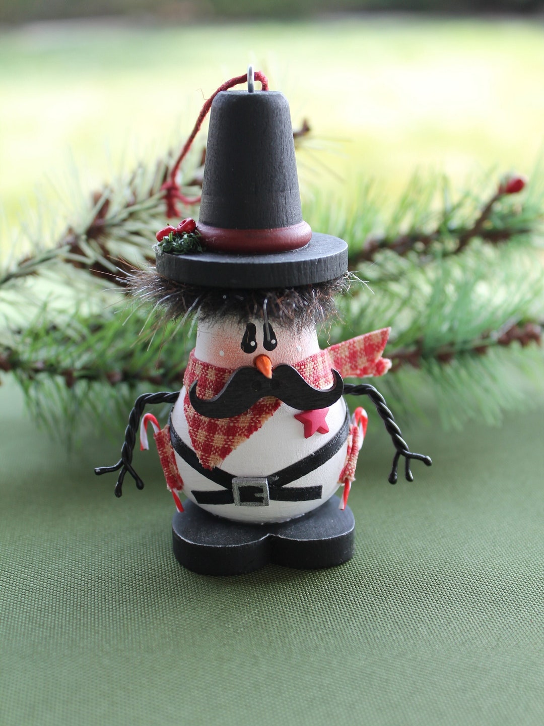 Wood Sheriff Snowman Christmas Ornament, Western Cowboy Snowman ...