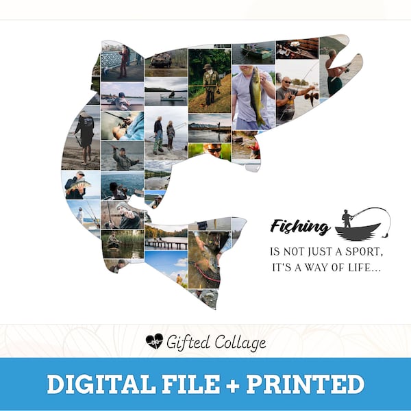 Trout Fishing Photo Collage - Etsy