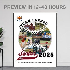 Personalized Baseball Seniors Gift, Thank You Collage, Senior Night ...