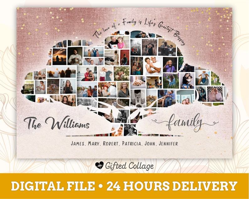 Personalized Family Tree Collage Custom Unique Keepsake - Etsy