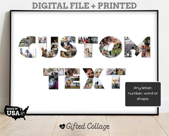 Word Photo Collage Gift Custom WORD Photo Collage Photo - Etsy