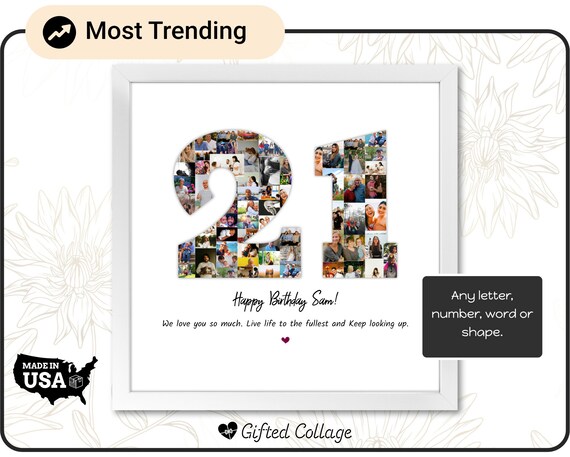21st Birthday Photo Collage Custom Photo Collage Printed - Etsy