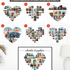 Custom Heart Shape Photo Collage Gift, Wedding Gift, Anniversary Gift ...
