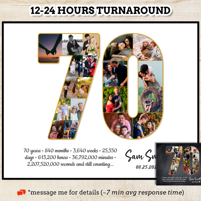 70th Photo Collage - Etsy