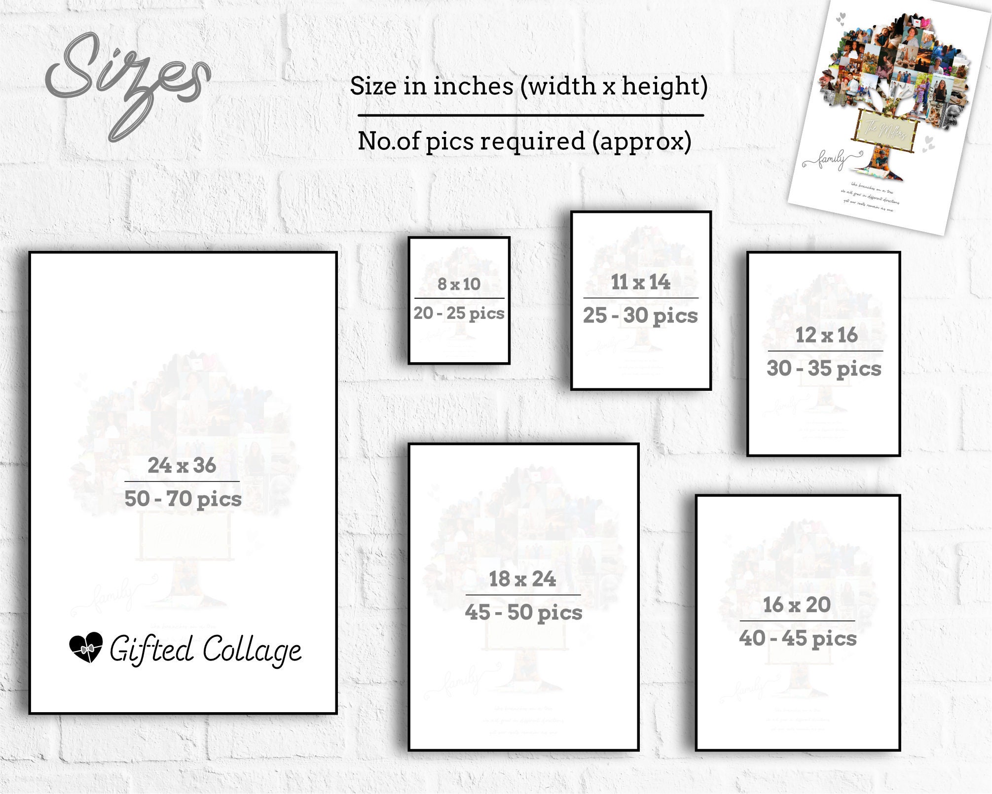 Photo Collage Gift Family Tree Print Family Tree Collage - Etsy