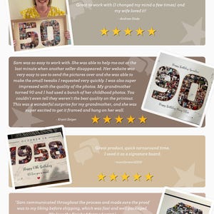 1965 Birthday Collage, Unique Custom Number Collage Gift, 60th Birthday ...