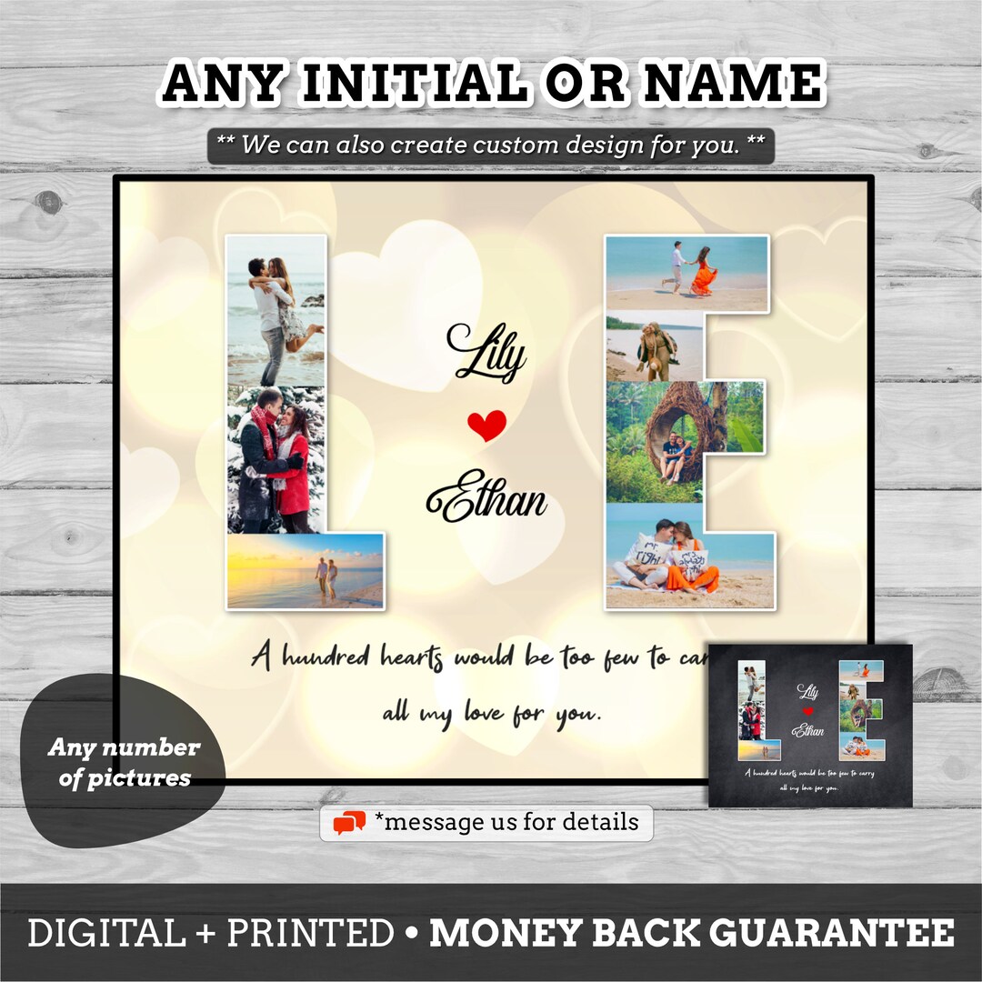 Photo Letter Collage, Custom Alphabet Collage, Birthday Anniversary ...