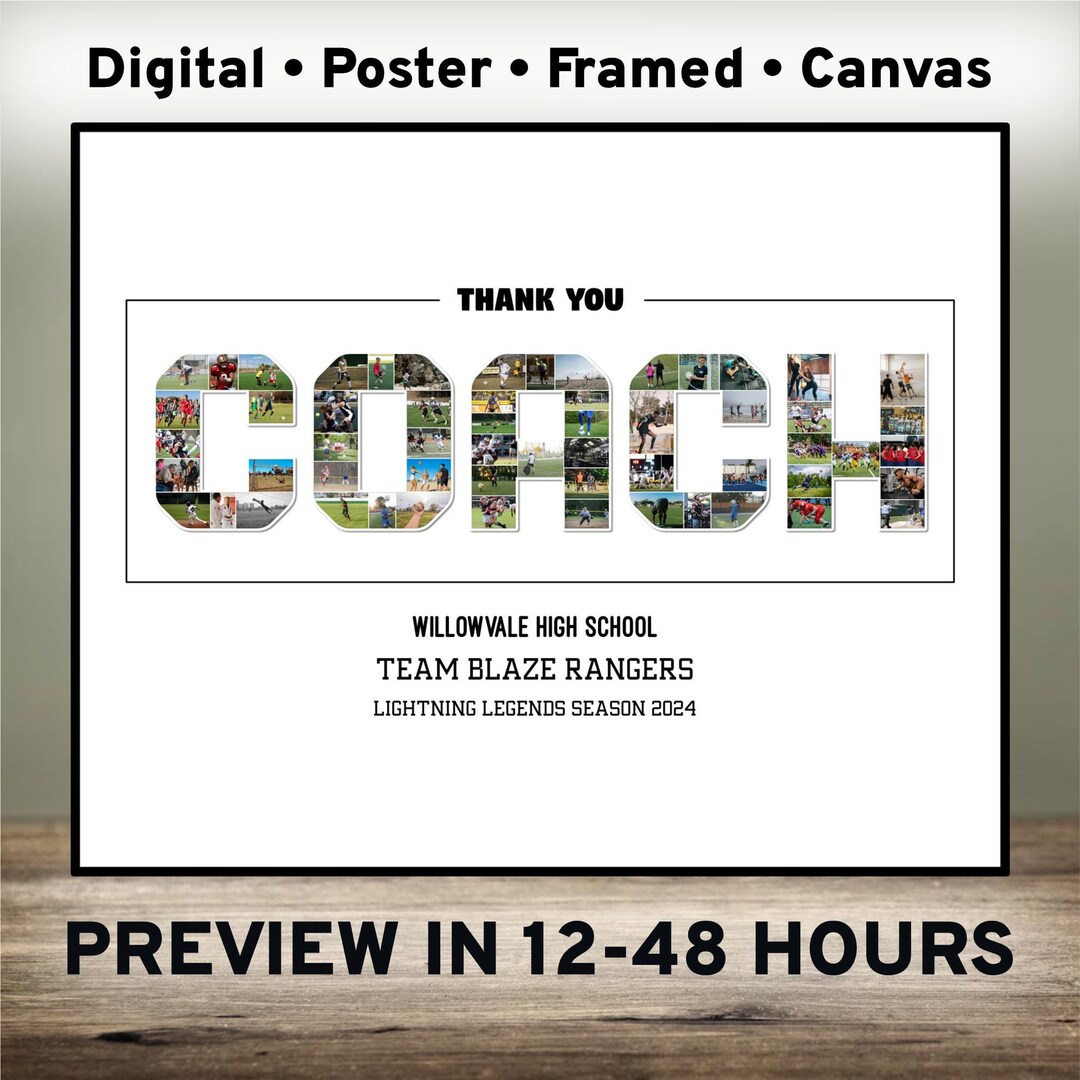Sport Coach Collage, Coach Thank You Gift, Coach Appreciation Gift ...
