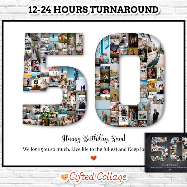 50th Birthday Photo Collage - Etsy